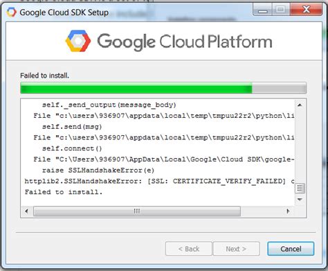 Sdk Google Cloud Platform SD Installation SSLHandshakeError Stack Overflow