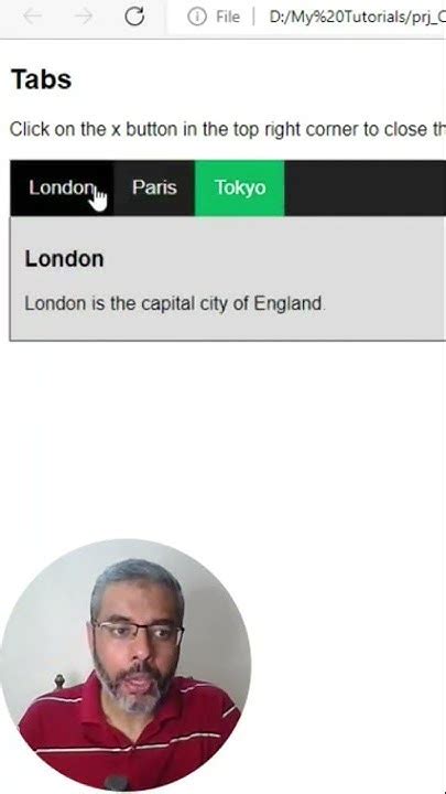 Create Tabs Using Html Css And Javascript Using W3schools Example Zeeshanacademy Youtube
