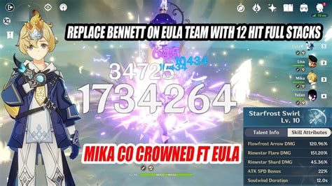 Mika C0 Crowned Ft Eula 1 7M DMG Nuke Replace Bennett On Eula Team