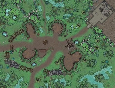 Lizardfolk Camp In A Swampy Forest Outside An Ancient Ruin In 2022