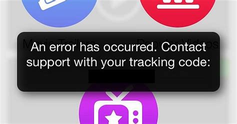 an error has ocurred contact support with your tracking code