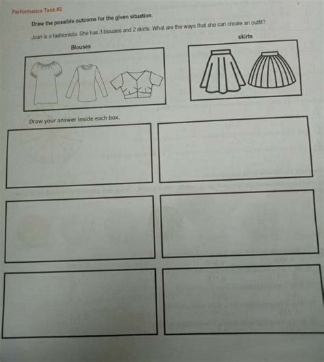 Solved Performance Task Draw The Possible Outcome For The Given