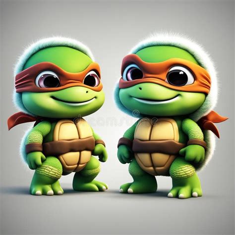 Cute Ninja Turtle Cartoon Vector Icon Illustration Stock Illustration