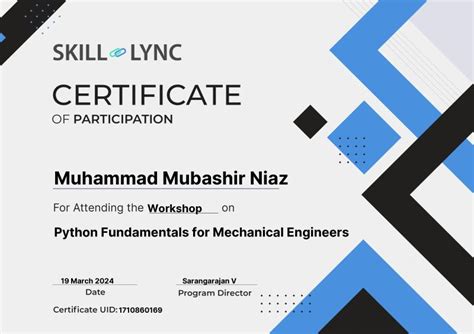 muhammad mubashir niaz on linkedin thrilled to announce ⚙️ i ve just completed the python