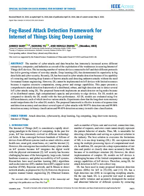 pdf fog based attack detection framework for internet of things using