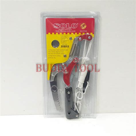 กรรไกรกระตุกกิ่ง พร้อมเลื่อยโค้ง ระบบรอกคู่ผ่อนแรง กรรไกรตัดกิ่งไม้สูงแบบกระตุก Solo No 5588