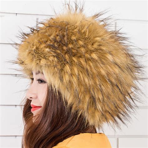 Women Ladies Fluffy Faux Fox Fur Russian Cossack Style Winter Hat Warm