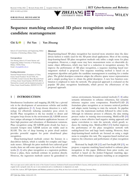 pdf sequence matching enhanced 3d place recognition using candidate
