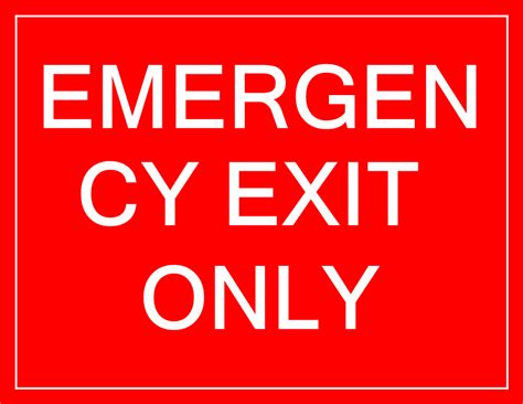 Temporary Emergency Exit Sign Templates At