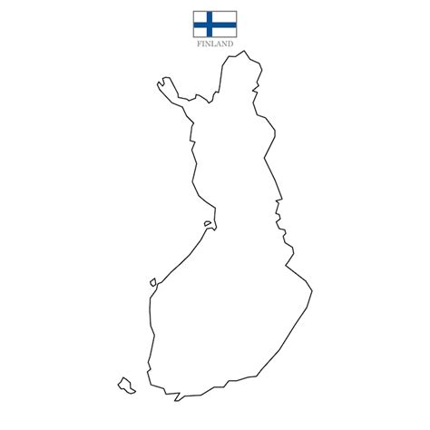 フィンランド地図背景フラグ ベクトル イラスト マップと白い背景で隔離のフィンランド地図 Premiumベクトル素材