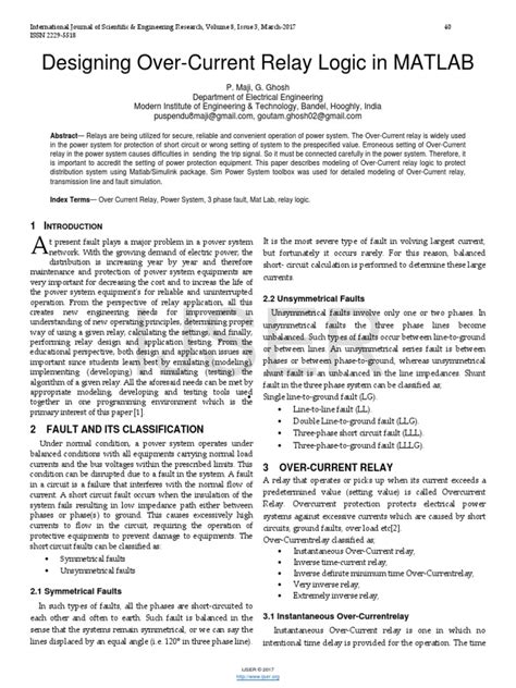 Designing Over Current Relay Logic In Matlab Pdf Electric Power