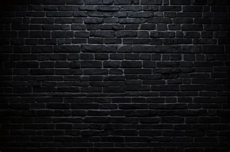 Premium Photo Black Brick Wall In Dark Room Single Spotlight Casting