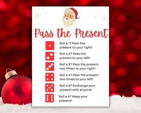 Christmas Pass The Present Christmas Party Games Christmas Dice Roll