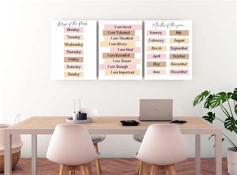 Boho Learning Templates Educational Posters Homeschool Prints