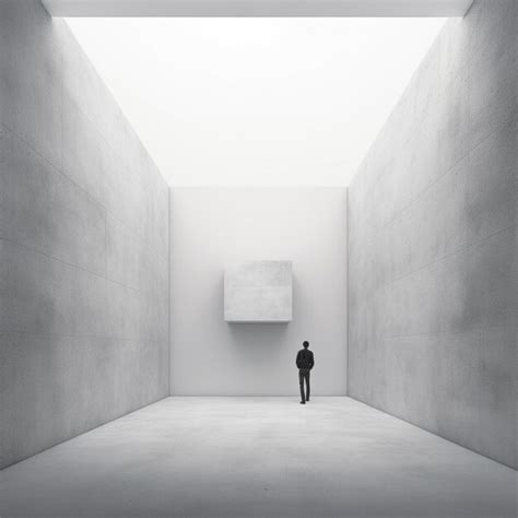 Premium Photo A Man Stands In A Empty Room With A White Wall Behind Him