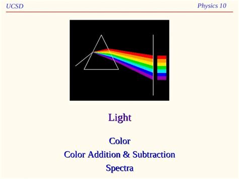 PPT UCSD Physics 10Light Color Color Addition Subtraction Spectra DOKUMEN TIPS