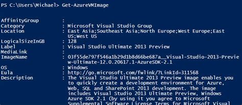 Output From Get Azurevmimage