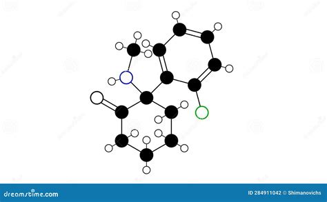 Esketamine Molecule Structural Chemical Formula Ball And Stick Model
