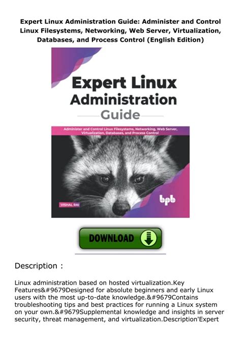 Downloadpdf Expert Linux Administration Guide Administer And Control