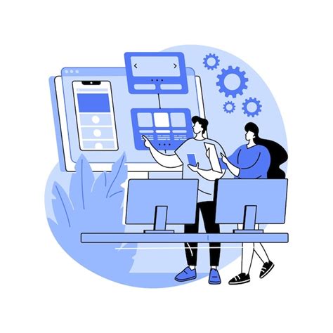 Desarrollo de aplicaciones móviles ilustraciones de vectores de dibujos