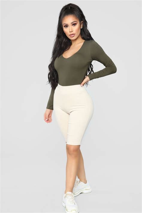 Londyn Tee Olive Bodysuit Fashion Curves Clothing Womens Loungewear