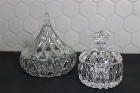Vintage Cut Lead Crystal Glass Candy Dish Vintage Crystal Candy Dish