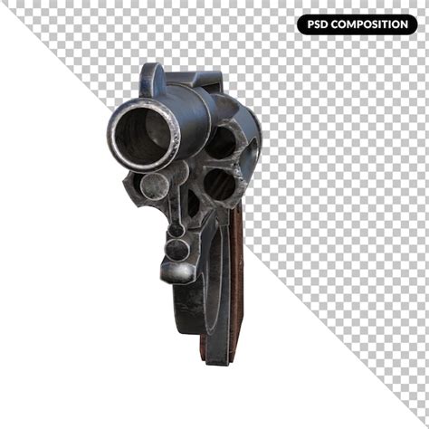 Premium Psd Gun Isolated 3d Rendering