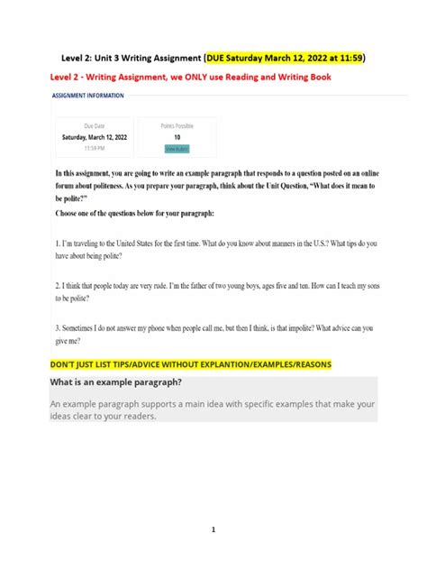 Assignment Unit 3 L2 Download Free Pdf Writing Applied Linguistics