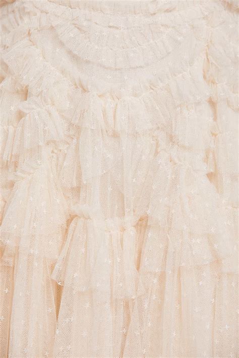 Marilla Ruffle Micro Mini Dress Champagne Needle And Thread
