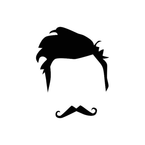 Cabelo E Bigode Detalhados Silhueta De Homem De Moda Barba Preta