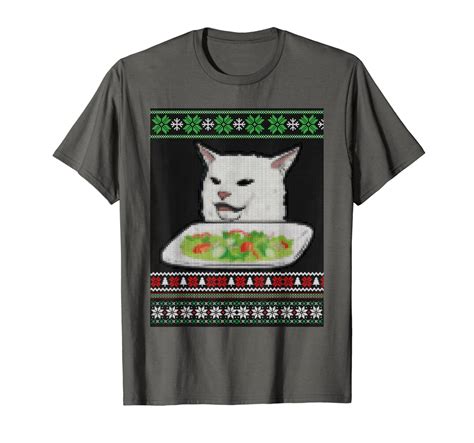 Angry Women Yelling At Confused Cat Dinner Table Meme Ugly T Shirt