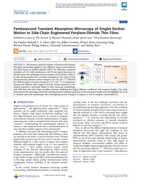 Pdf Femtosecond Transient Absorption Microscopy Of Singlet Exciton