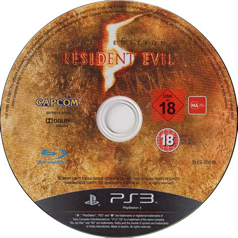 Capa Label Jogo PS3 Resident Evil 5 Gold Edition