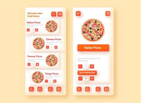 Pizza App Ui Design Claymorphism App Ui Design Pizza Delivery App