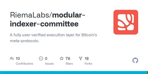 GitHub RiemaLabs Modular Indexer Committee A Fully User Verified Execution Layer For Bitcoin
