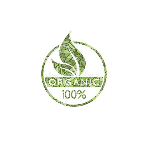 Eco Friendly Natural Label Organic Product Sticker Logo Stock Vector