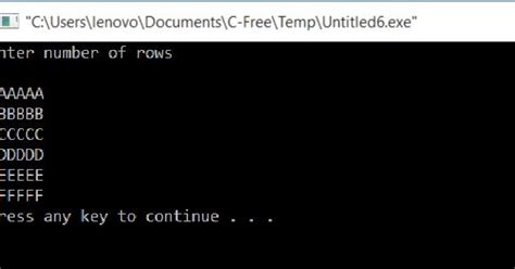 All C Programs Program 44alphabetical Pattern 3