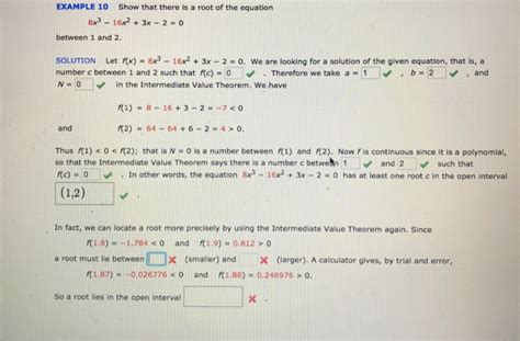 Solved EXAMPLE 10 Show That There Is A Root Of The Equation Chegg