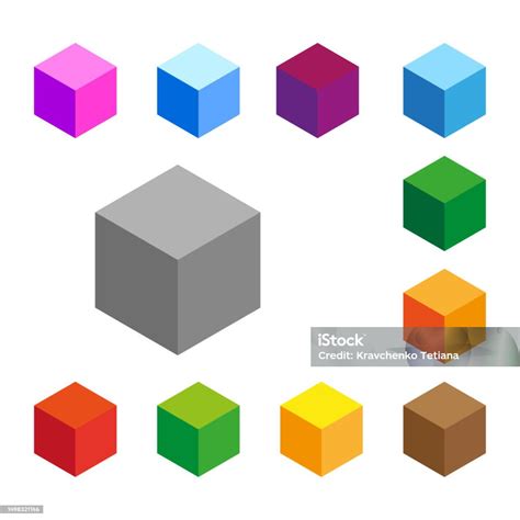 더 많은 색상의 아이소메트릭 큐브 벡터 그림입니다 스톡 이미지 0명에 대한 스톡 벡터 아트 및 기타 이미지 0명 3차원 형태 개념 Istock