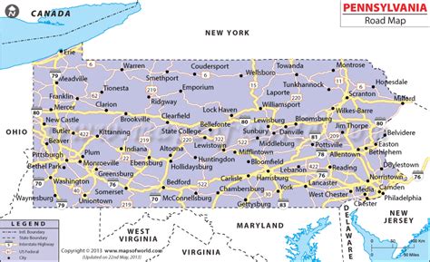 Pennsylvania Map Interstate Map