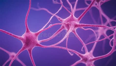 Closeup Of Complex Neuron Cells Structure Stock Illustration