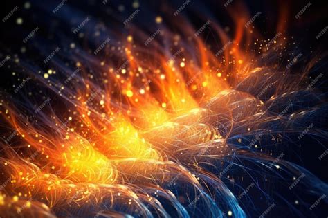 Premium Photo A Blue And Orange Fire Background With A Black