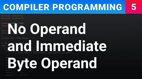 encoding no operand and immediate byte operand instructions compiler
