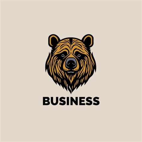 Vector libre diseño de logotipo de cabeza de oso Vector Premium
