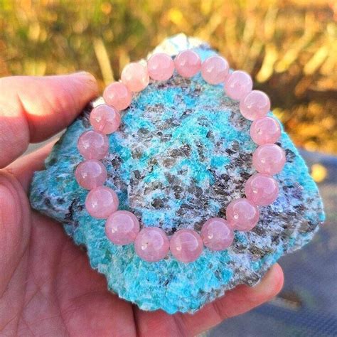 Rožinio Kvarco Apyrankė Mineralų Apyrankės Natūralių Tikrų Mineralų