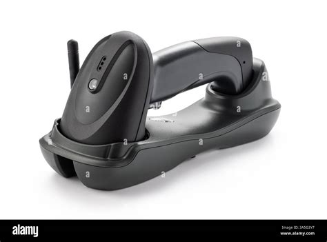 Barcode Reader Qr Code Wireless Handheld Barcode Scanner With Docking Station Isolated On White