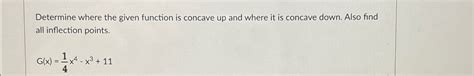 Solved Determine Where The Given Function Is Concave Up And