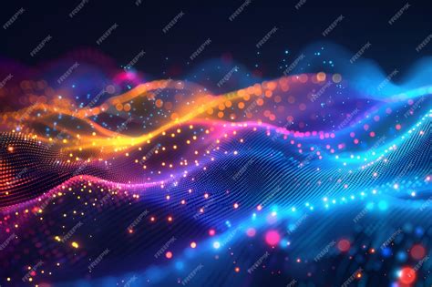 Abstract Digital Data Flow Vector Illustration With Glowing Binary Code