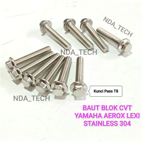 Jual BAUT TUTUP CVT BLOK CVT YAMAHA AEROX LEXI ORIGINAL STAINLESS KUNCI