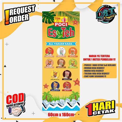 Jual Spanduk Banner Jualan Teh Poci Varian Rasa Teh Poci Minuman The